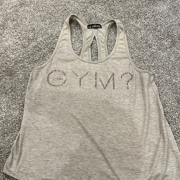 La Threads | Tops | La Threads Size Medium Gray Workout Tank Gym I ...